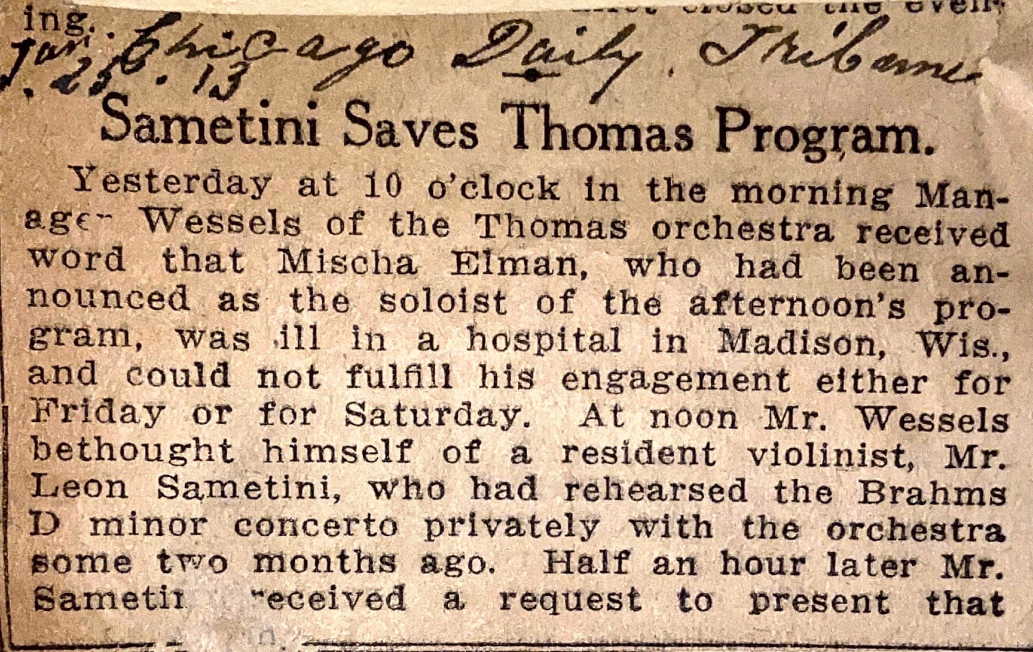 Remembering Leon Sametini | Chicago Symphony Orchestra